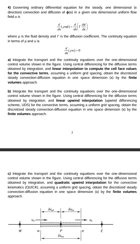 Solved 4) ﻿Governing ordinary differential equation for the | Chegg.com
