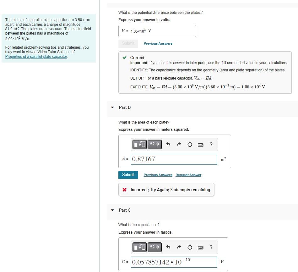 Solved What is the potential difference between the plates? | Chegg.com