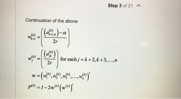 Solved Use the Householder method to place a given matrix A | Chegg.com