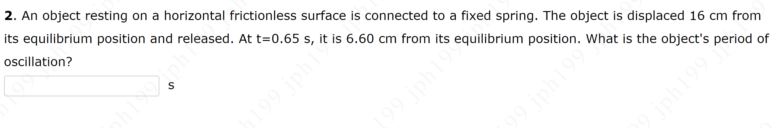 Solved 2. An object resting on a horizontal frictionless | Chegg.com