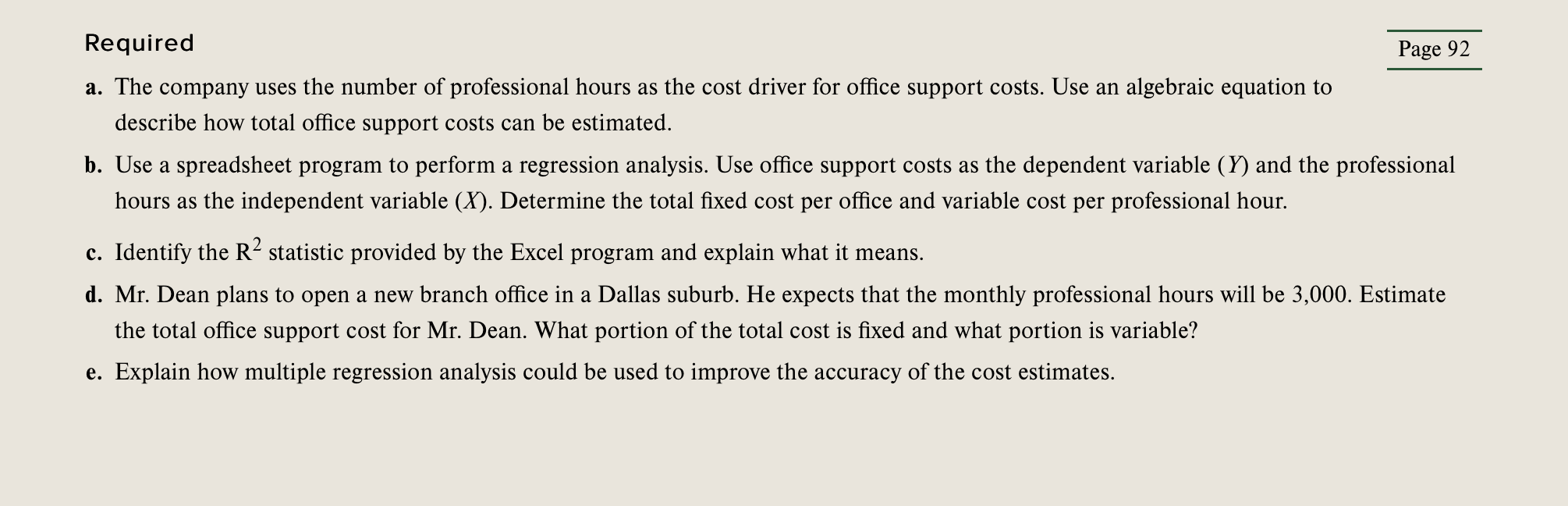 Solved LO 2-6 Problem 2-28A Estimating fixed and variable | Chegg.com