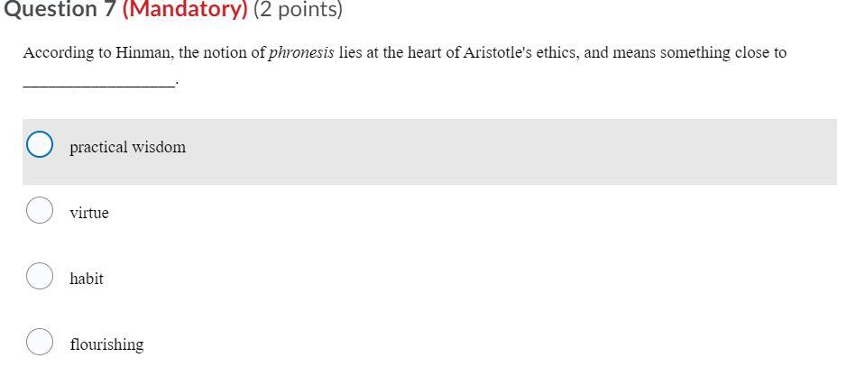 Solved Question 7 (Mandatory) (2 points) According to | Chegg.com
