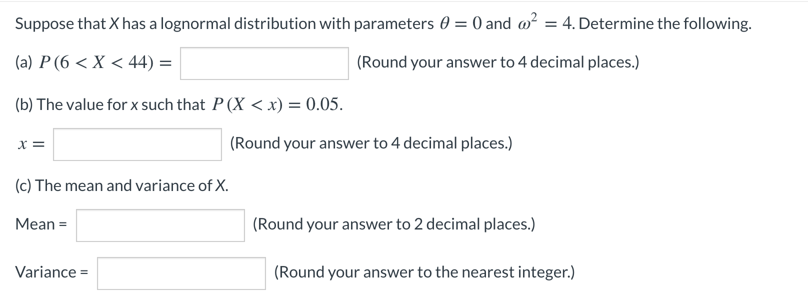 Solved Suppose that X has a lognormal distribution with | Chegg.com