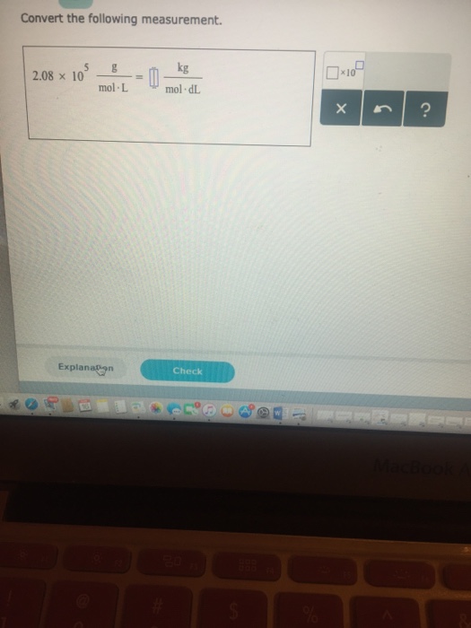 Solved Convert The Following Measurement 2 08 Times 10 5 Chegg