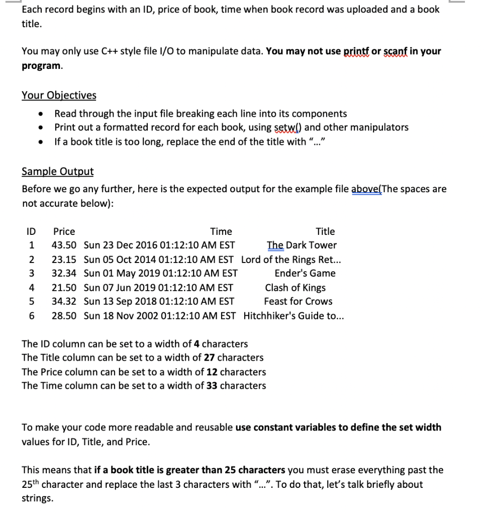 Solved Lab Instructions Create one file, lab8.cpp. This | Chegg.com