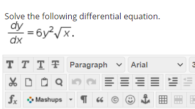 Solved Solve the following differential equation. dy =6y2/x. | Chegg.com