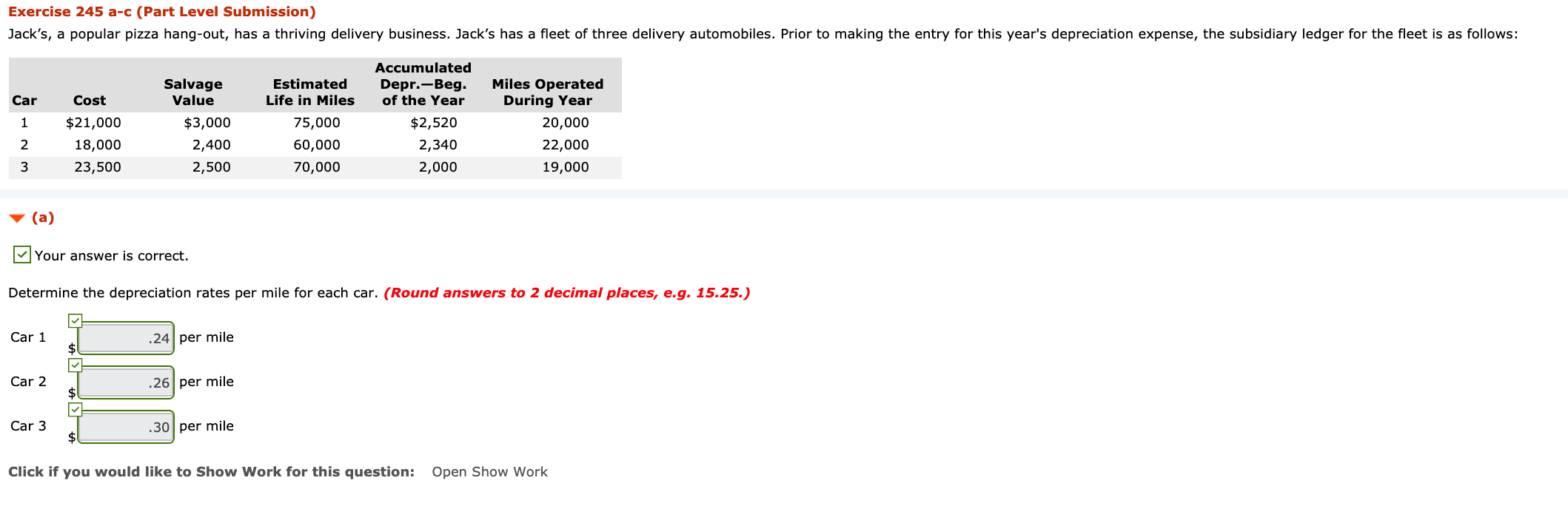 Solved Exercise 245 a-c (Part Level Submission) Jack's, a | Chegg.com