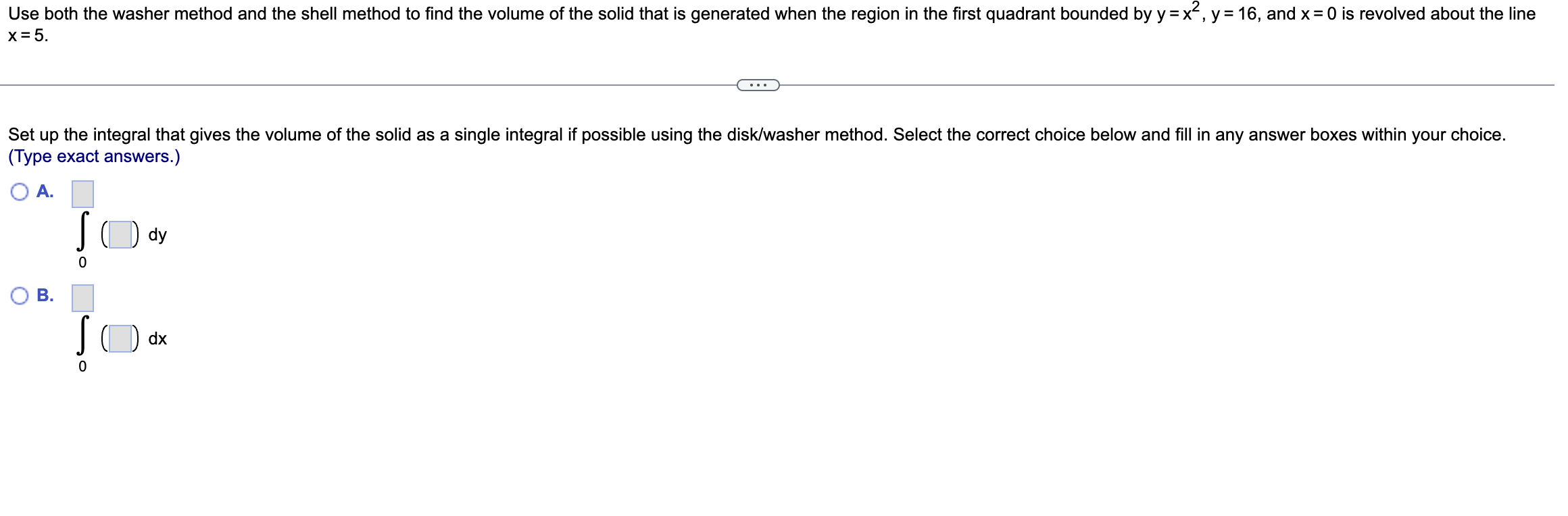 Solved Use both the washer method and the shell method to | Chegg.com