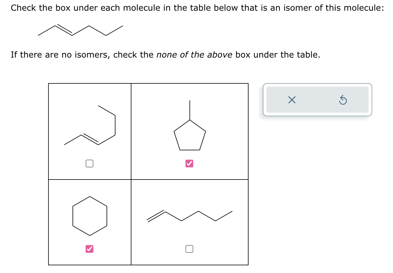Solved Check the box under each molecule in the table below | Chegg.com