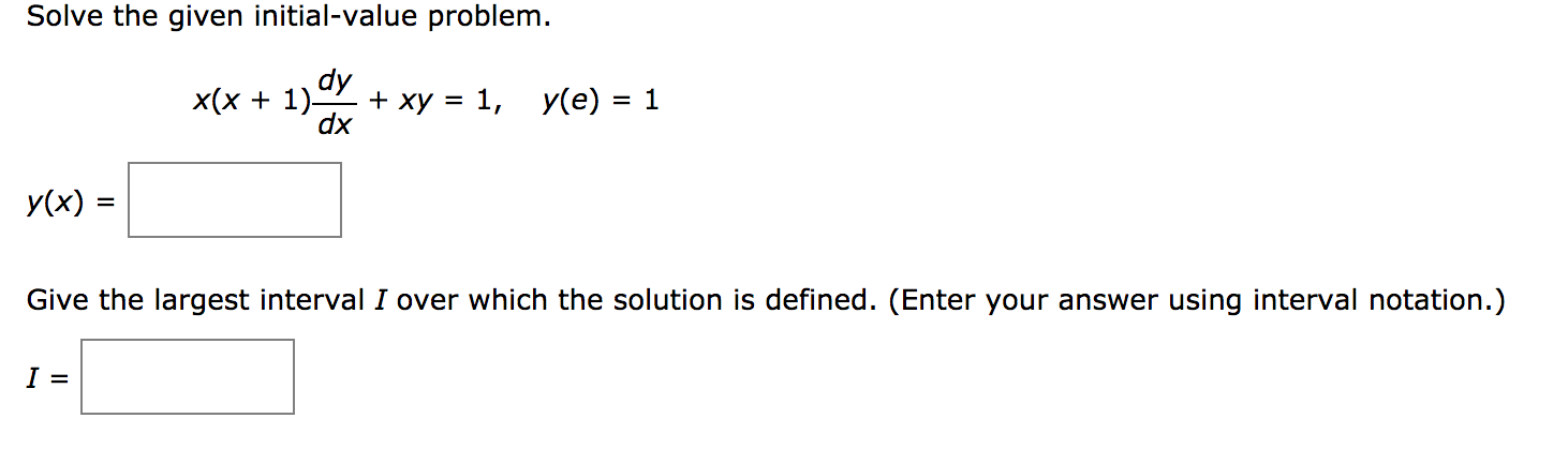 Solved Solve the given initial-value problem. x(x + 1)- dy | Chegg.com