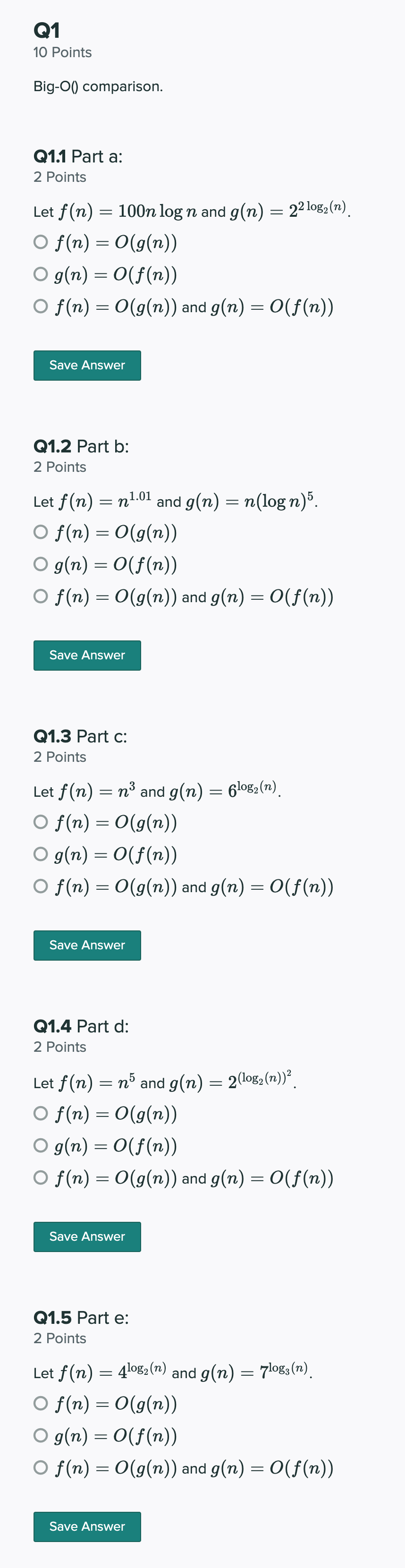Solved Let f(n)=100nlogn and g(n)=22log2(n). | Chegg.com Solved Let f(n)=100nlogn and g(n)=22log2(n). | Chegg.com