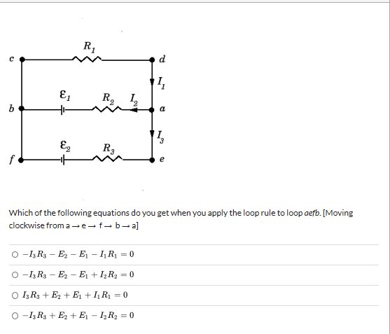 Solved R d 1 E RI b a 1 E, R, f e Which of the following | Chegg.com