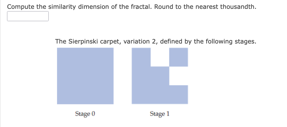 Compute the similarity dimension of the fractal. | Chegg.com Compute the similarity dimension of the fractal. | Chegg.com