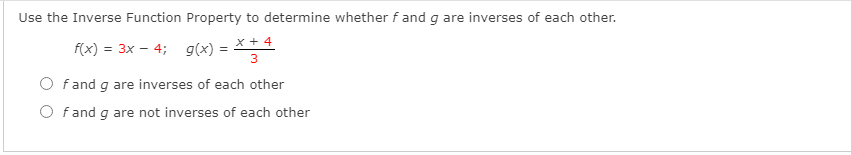 Solved Use the Inverse Function Property to determine | Chegg.com