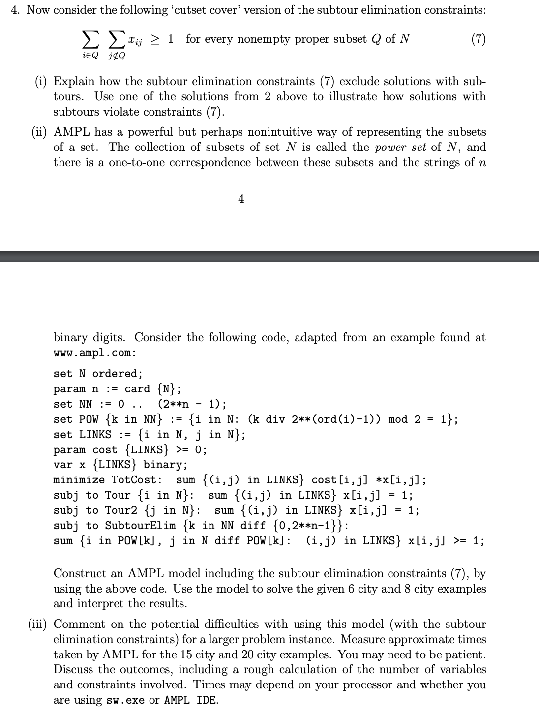 Solved 4. Now consider the following 'cutset cover' version | Chegg.com