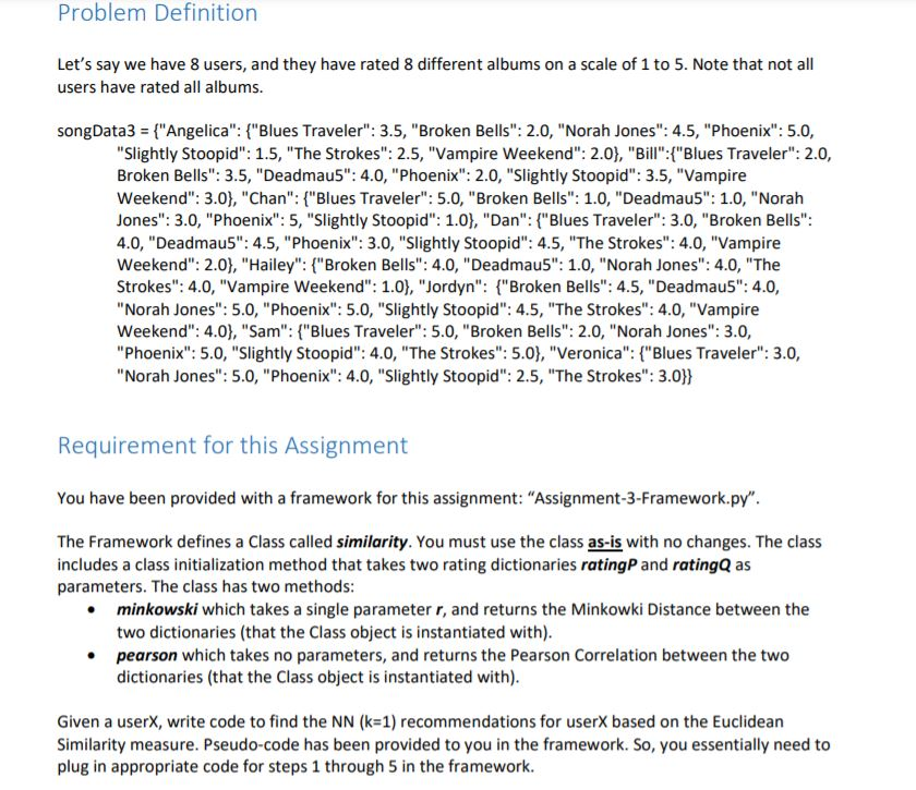 Problem Definition Let's say we have 8 users, and | Chegg.com
