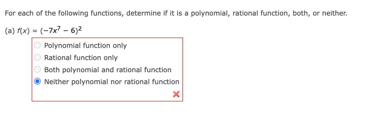 Solved For each of the following functions, determine if it | Chegg.com