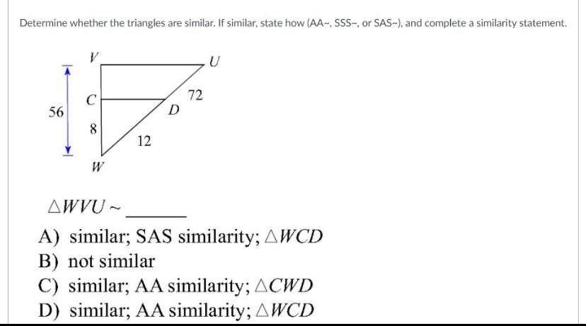 Solved Determine whether the triangles are similar. If | Chegg.com