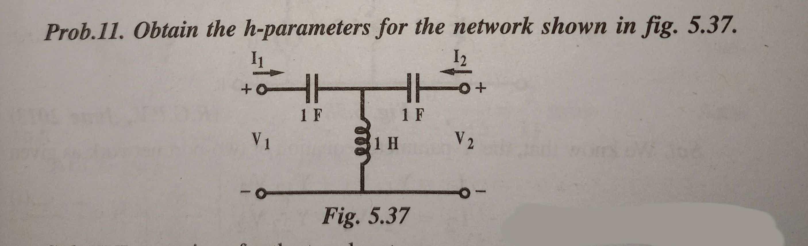 Solved Prob.11. Obtain the h-parameters for the network | Chegg.com