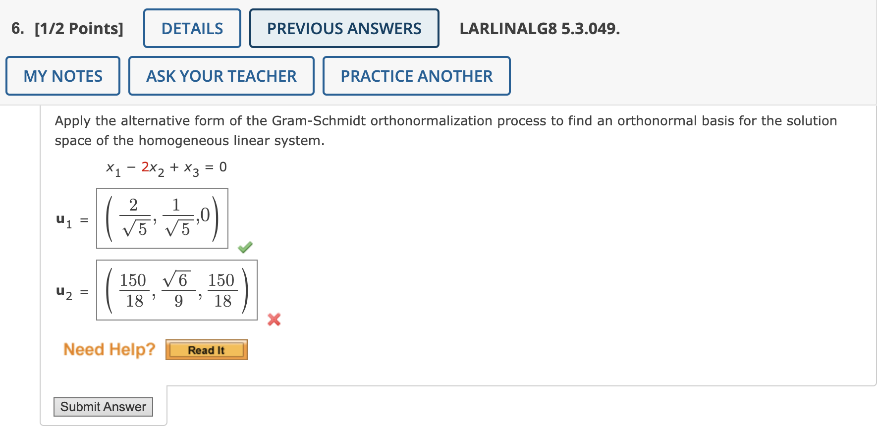 Solved Apply the alternative form of the Gram-Schmidt | Chegg.com