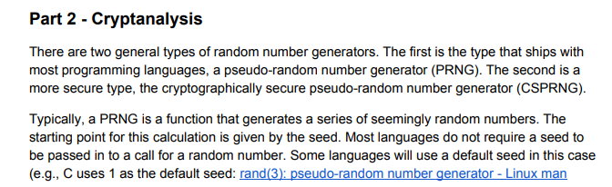 Solved Part 2 - Cryptanalysis There are two general types of | Chegg.com