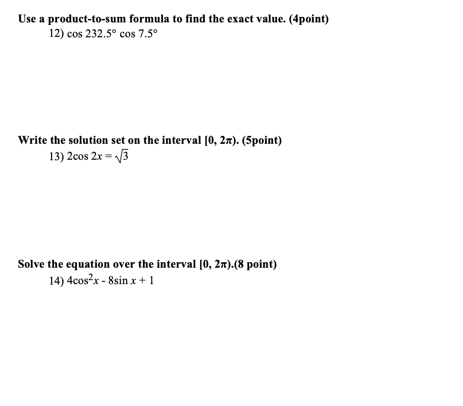 Solved Use a product-to-sum formula to find the exact value. | Chegg.com