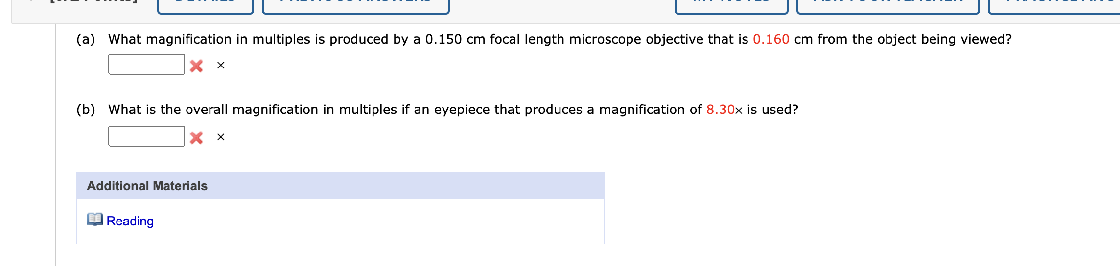Solved (a) What magnification in multiples is produced by a | Chegg.com