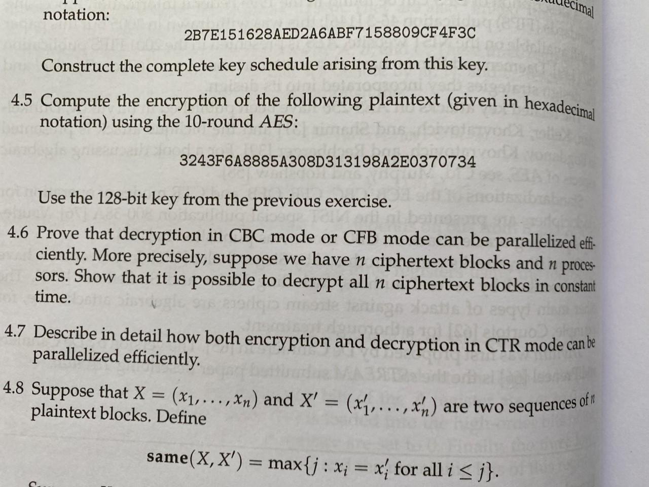 Solved cimal notation: 2B7E151628AED2A6ABF7158809CF4F3C | Chegg.com