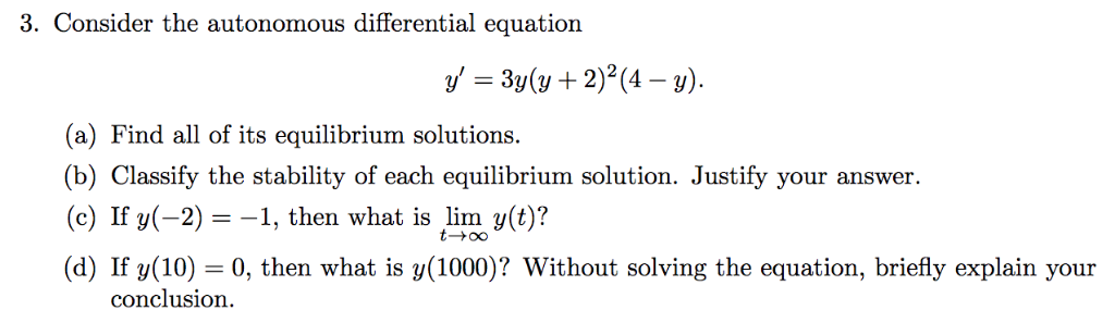 Solved 3. Consider the autonomous differential equation y' = | Chegg.com