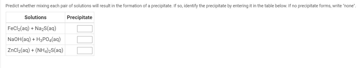 Solved Predict whether mixing each pair of solutions will | Chegg.com