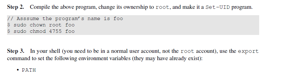 2.5 Task 5: Environment Variable and Set-UID Programs | Chegg.com
