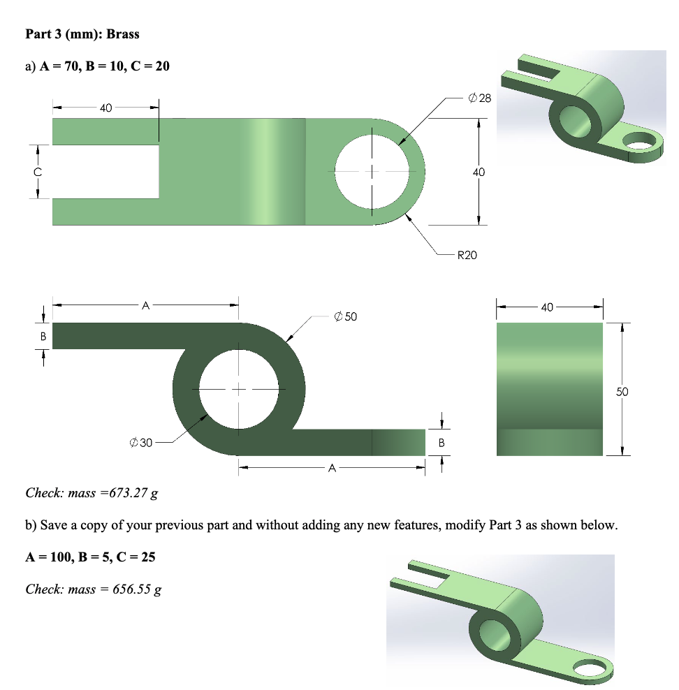 solidworks. show all steps to creating this part | Chegg.com