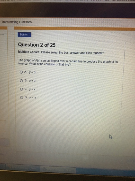 Solved Transforming Functions SUBMIT Question 2 of 25 | Chegg.com