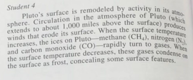 Passage 1 Images of Pluto have shown that much of its | Chegg.com