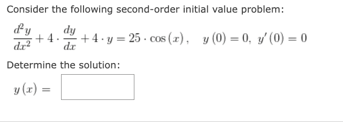 Solved Consider the following second-order initial value | Chegg.com