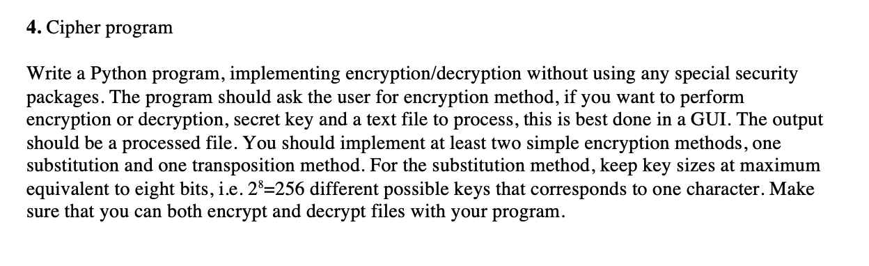 4 Cipher Program Write A Python Program 3949