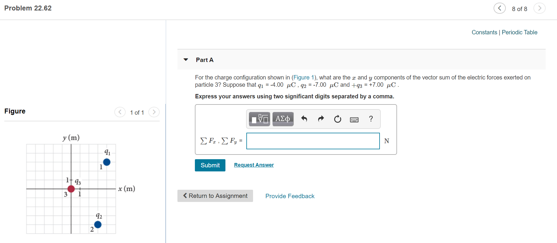 Solved Problem 22.62 © 8 of 8 7 Constants Periodic Table | Chegg.com