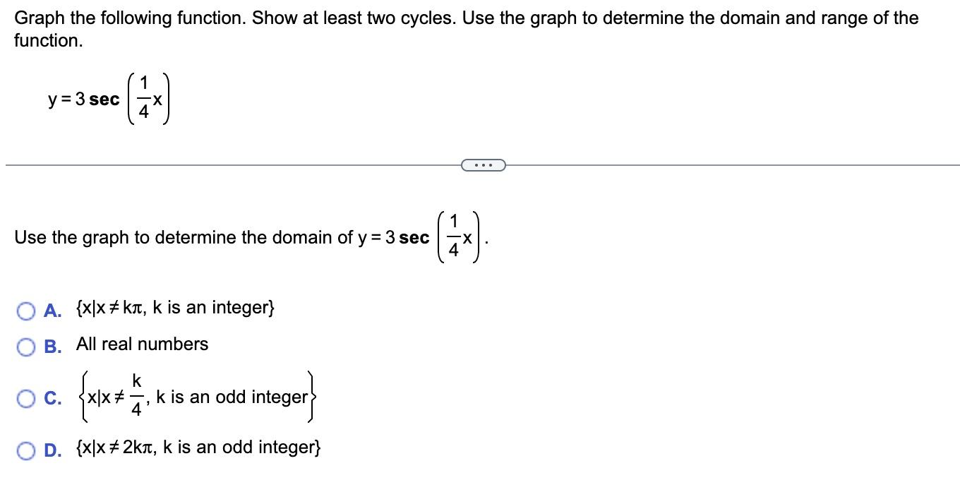 Solved Graph the following function. Show at least two | Chegg.com