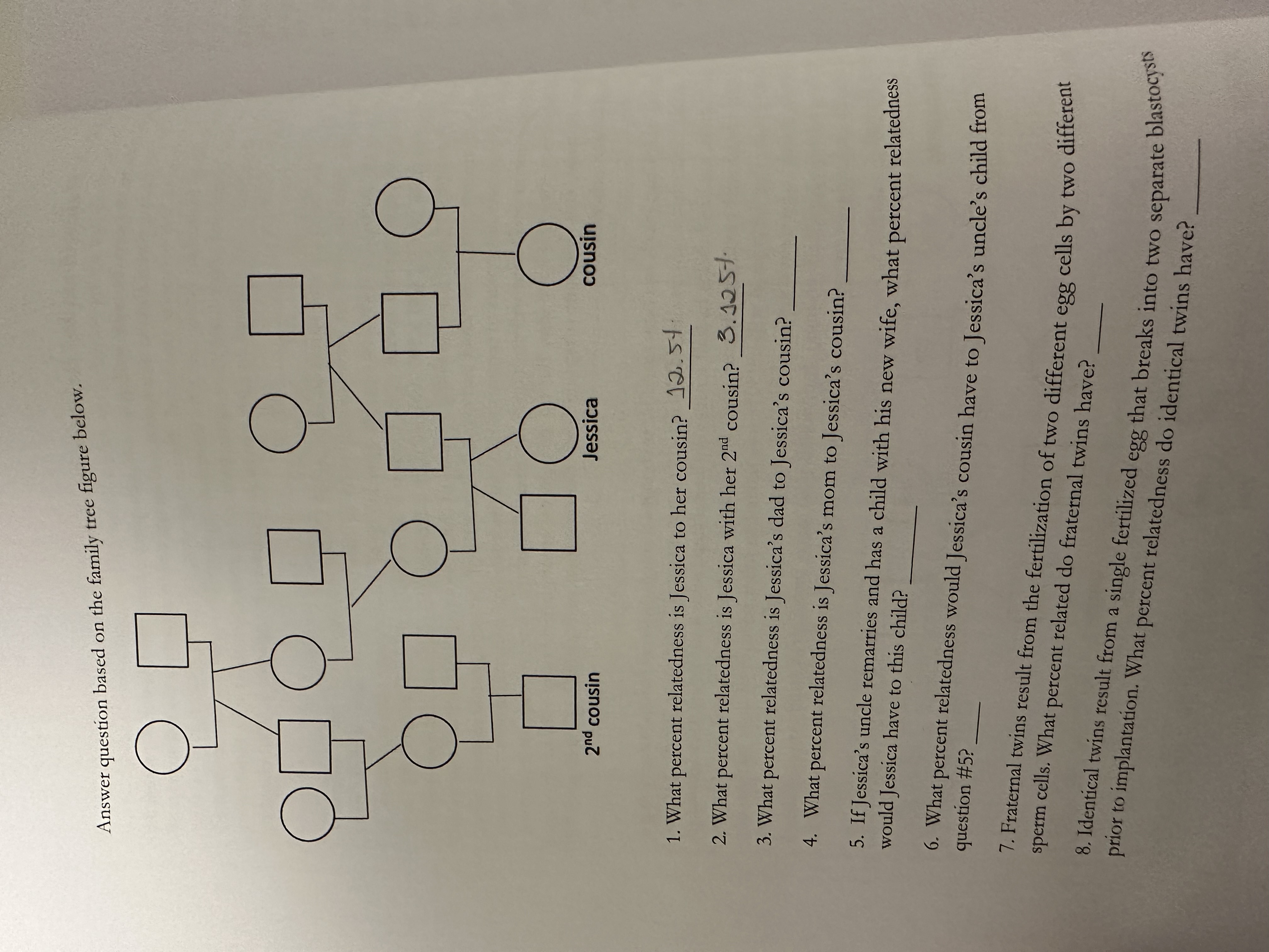 [Solved]: Answer question based on the family tree figure b