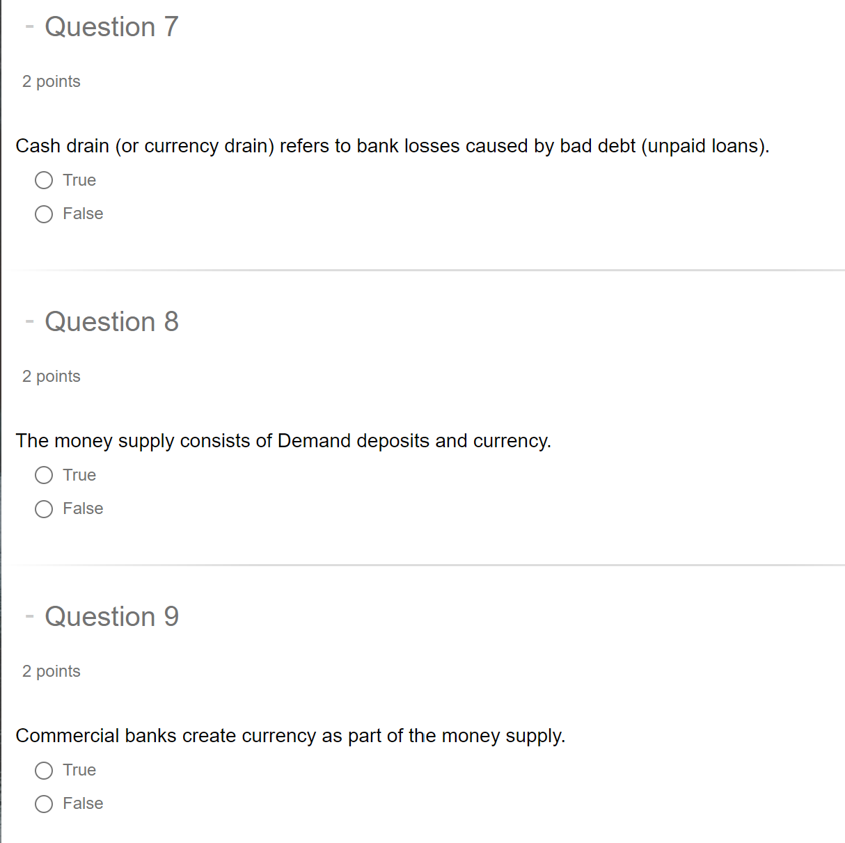 Solved Question 72 ﻿pointsCash drain (or currency drain) | Chegg.com