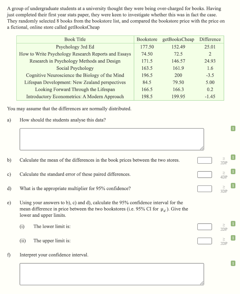 Solved A group of undergraduate students at a university | Chegg.com