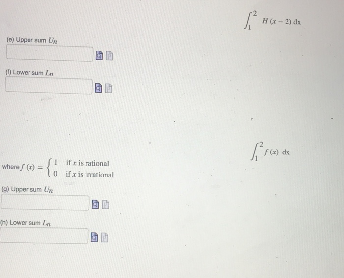 Solved Calculate the upper sums Un and lower sums In,on a | Chegg.com