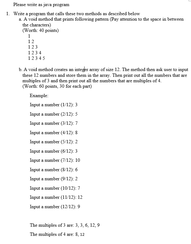 Solved Please Write As Java Program 1 Write A Program That 4054