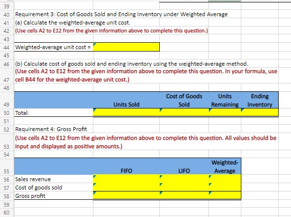 Solved Answer the following in the form of an excel sheet, | Chegg.com