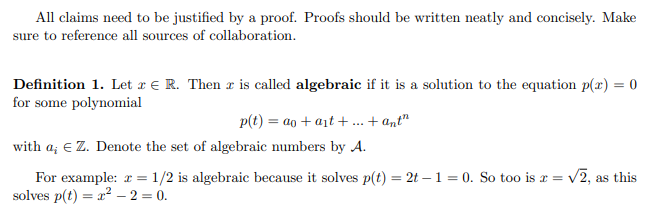 Solved All claims need to be justified by a proof. Proofs | Chegg.com