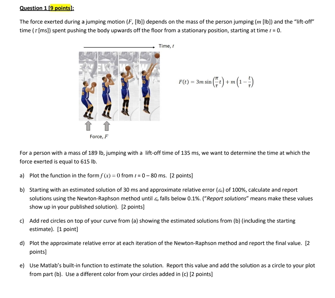 Solved (the program used for these questions is matlab) | Chegg.com