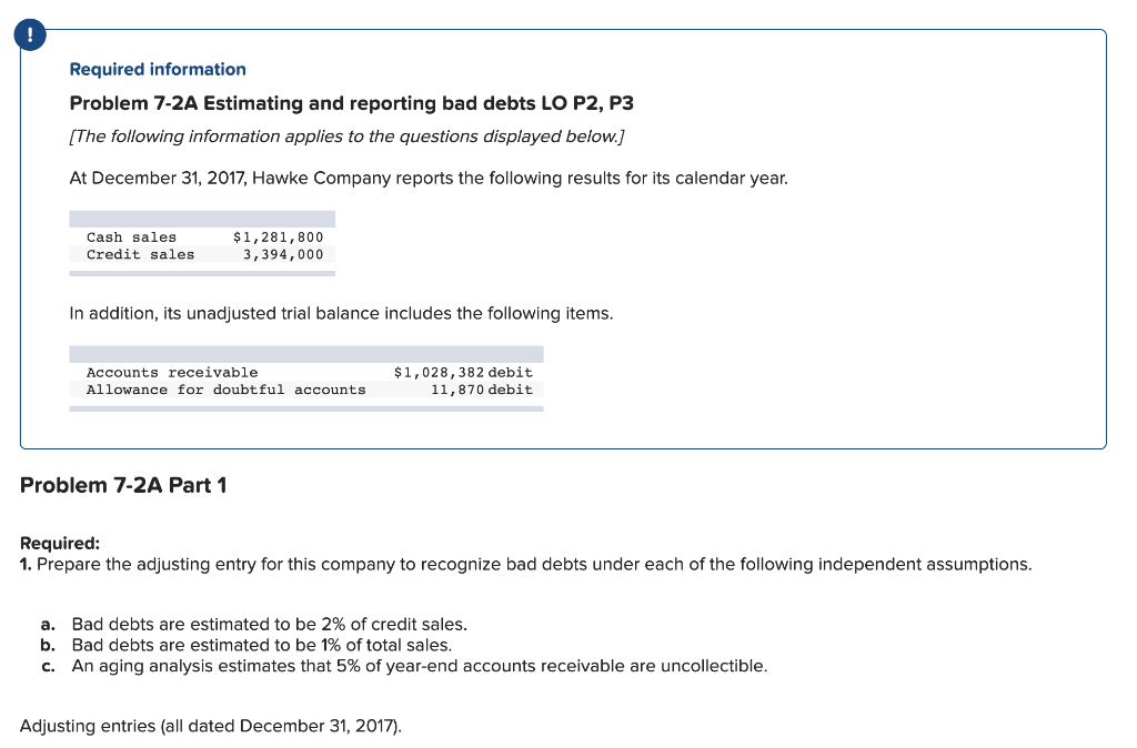 Required information Problem 7-2A Estimating and | Chegg.com