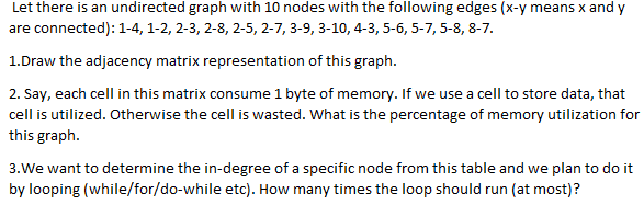 Solved Let there is an undirected graph with 10 nodes with | Chegg.com