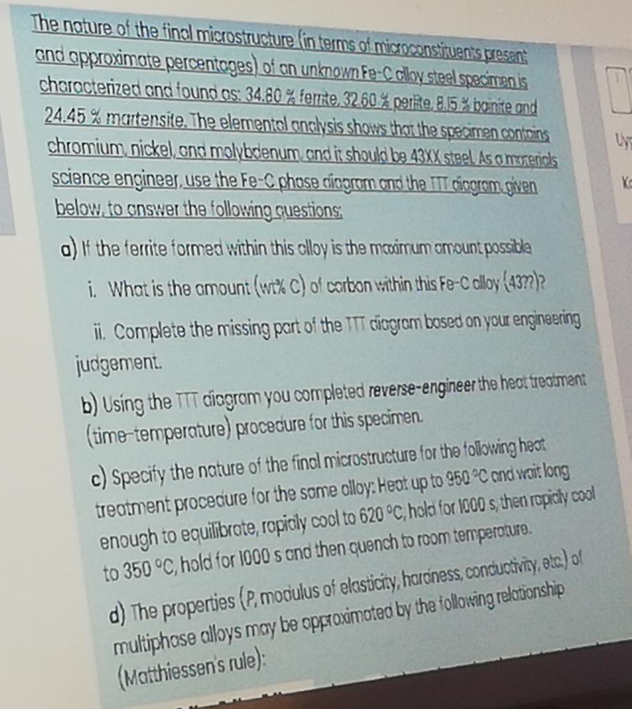 e nature of the final microstructure lin terms of | Chegg.com