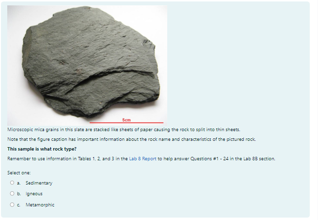 Solved Microscopic mica grains in this slate are stacked | Chegg.com